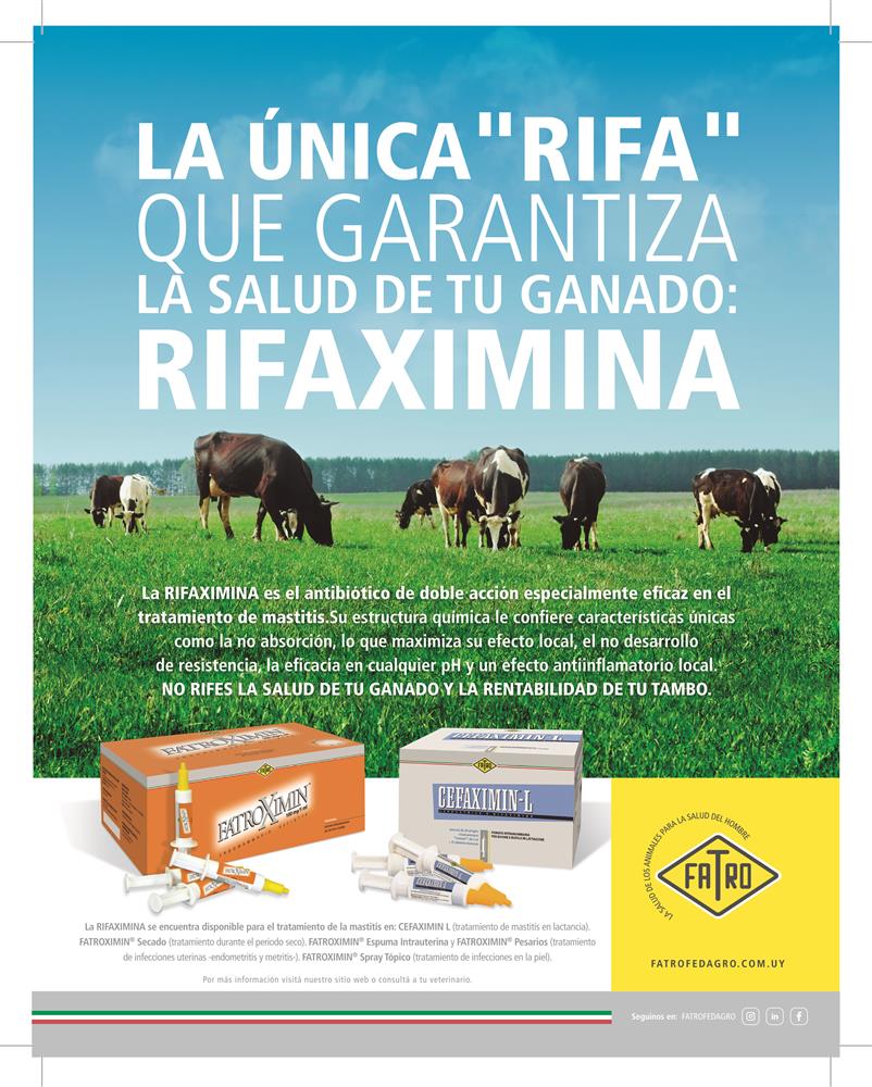 Fatro. RIFAXIMINA: El antibiótico ideal para el tratamiento de la mastitis